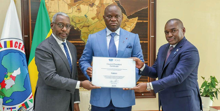 Gabon receives ICAO Council President Certificate