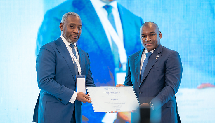 Gabon receives ICAO Council President Certificate